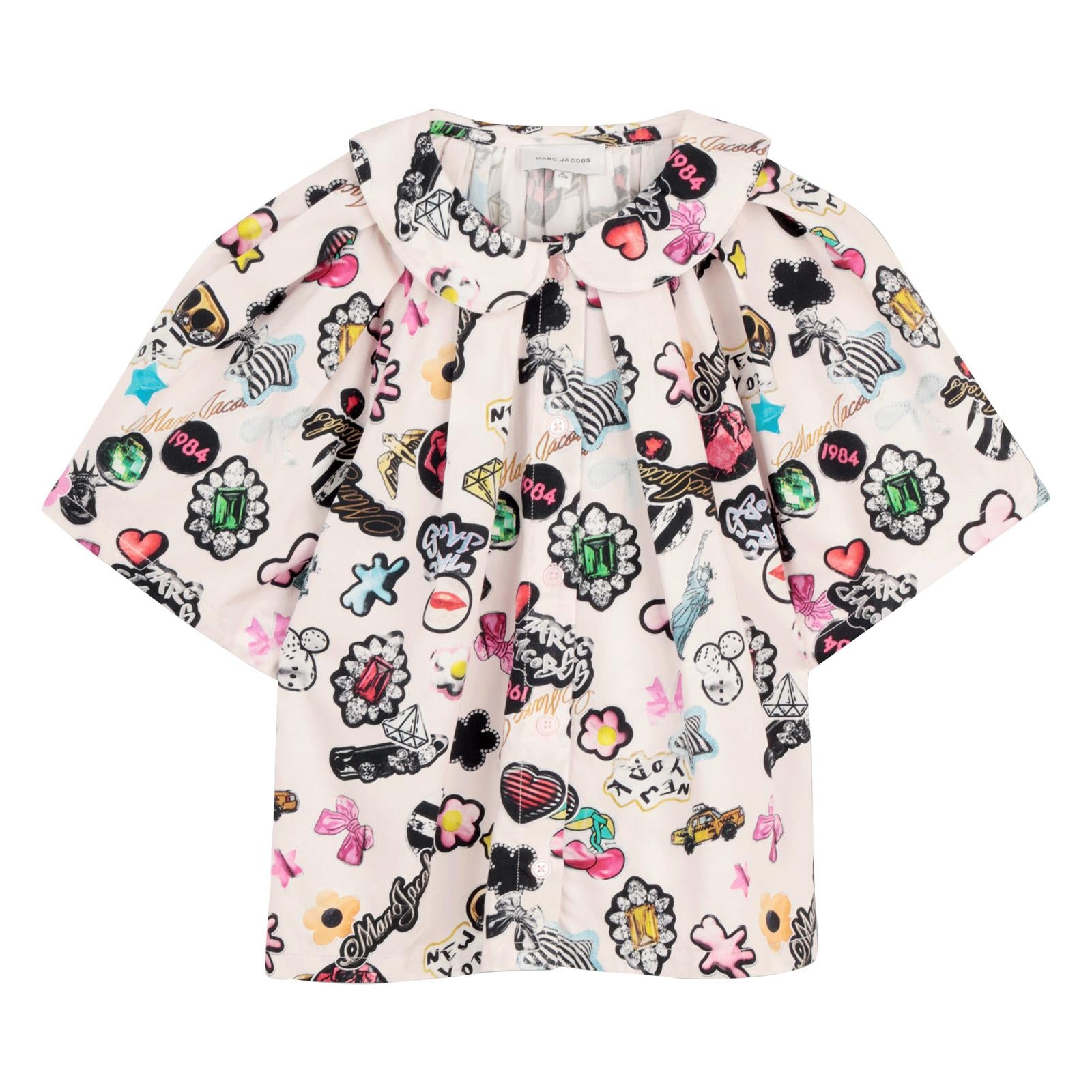 Home Marc Jacobs Girls Pink Printed Blouse